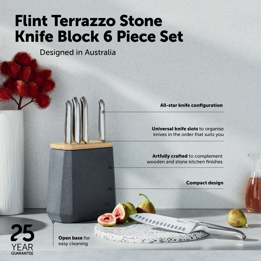 Stone Knife Block Set Flint Terazzo 6 Piece – Furi