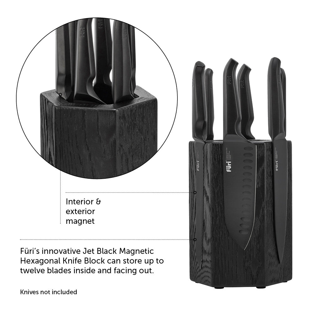Jet Black Magnetic Hexagonal Knife Block – Furi